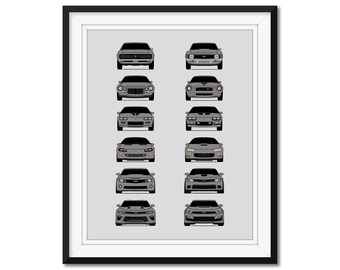 Chevy Camaro Generations 1967-present Inspired Car Poster | Etsy