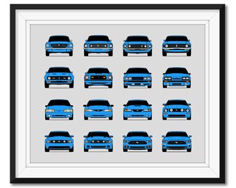 Ford Mustang Evolution Poster - Etsy