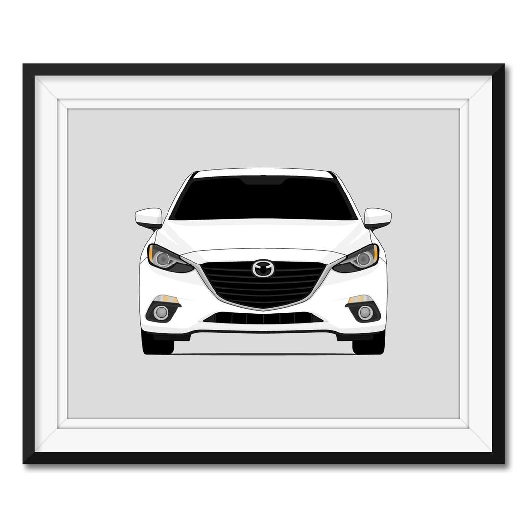 Mazda 3 BM (2014-2016) 3rd Generation Car Poster Print Wall Art Decor ...
