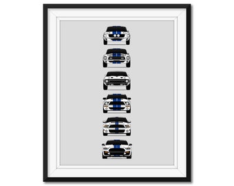 Ford Mustang Evolution Poster - Etsy