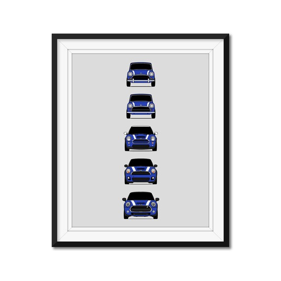 Mini Cooper Generations Inspired Car Poster Print Wall Art | Etsy