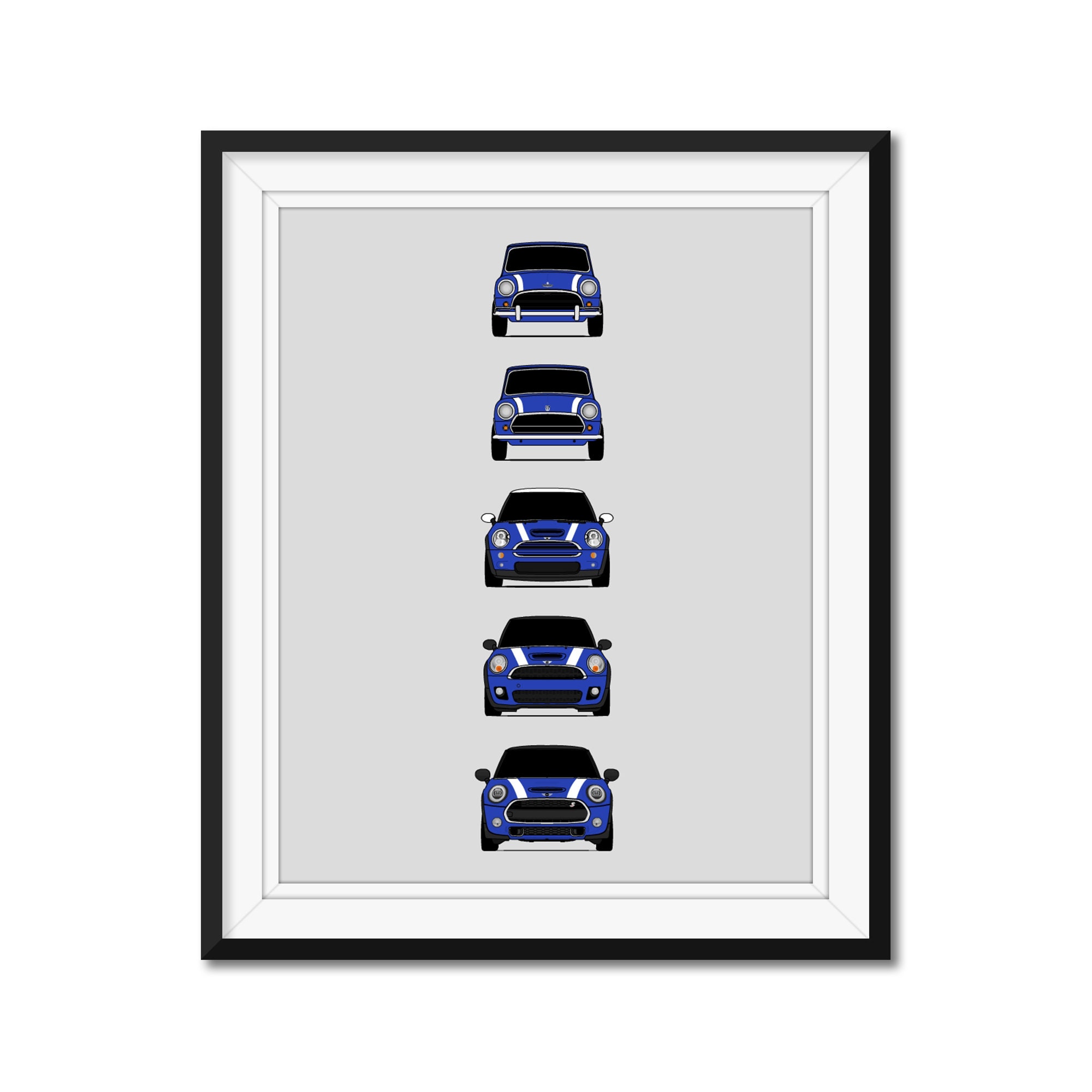 Digital Prints Mini Cooper Generations Poster Print Wall Art Decor of ...