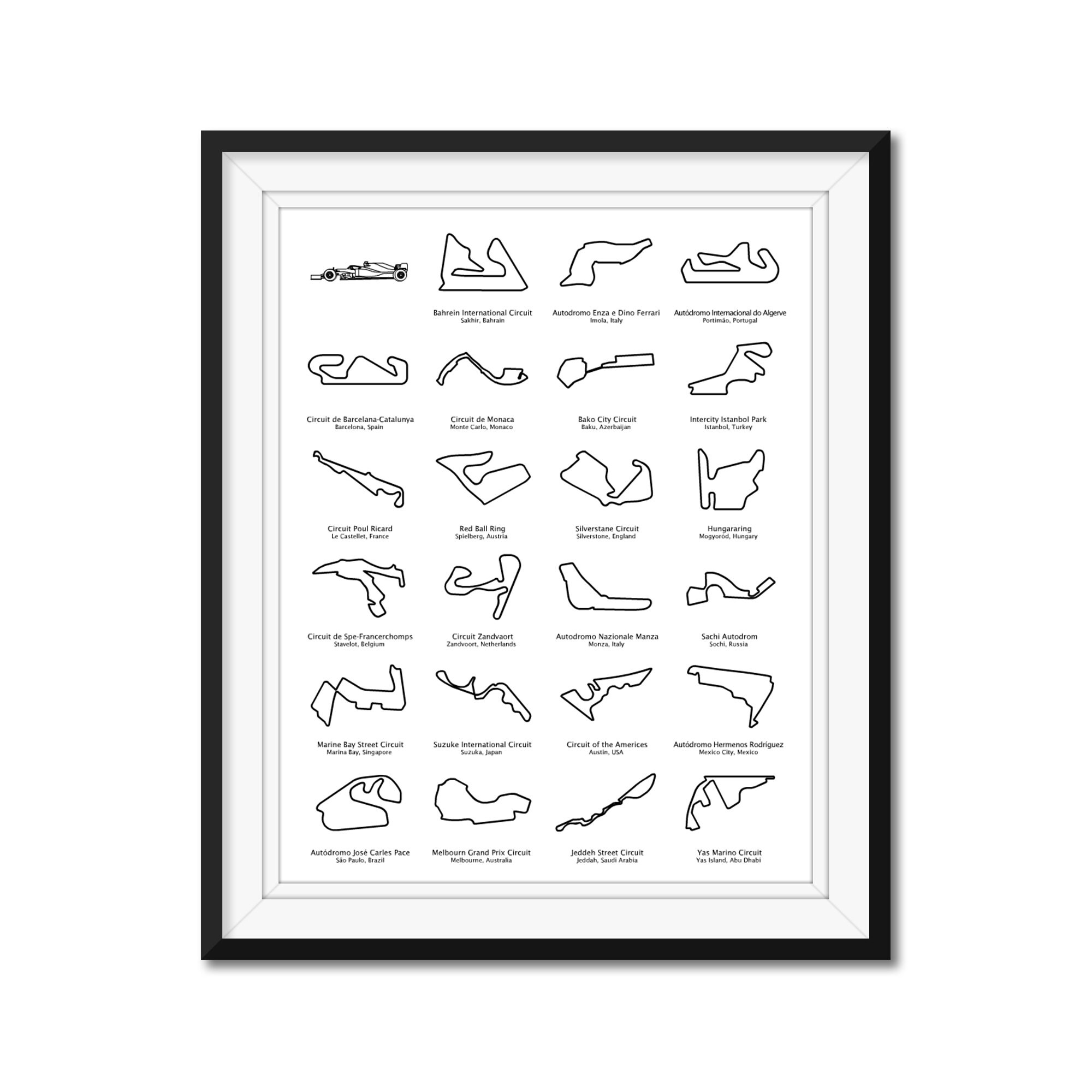 Formula 1 Inspired Race Track F1 Circuit 2021 Car Poster Print | Etsy ...