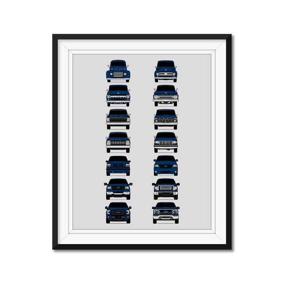 Ford Mustang Generations Inspired Poster Print Wall Art Handmade Decor ...