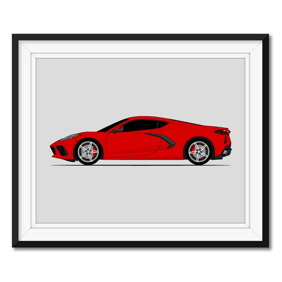 Chevy Corvette Stingray (2020-present) (side Profile) C8 8th GEN ...