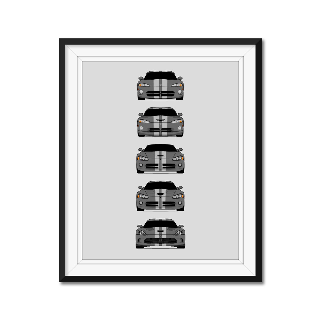 Dodge Viper Generations Inspired Car Poster Print Wall Art - Etsy