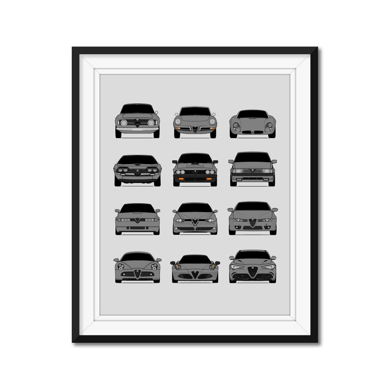 Alfa Romeo History and Evolution Inspired Car Poster Print | Etsy