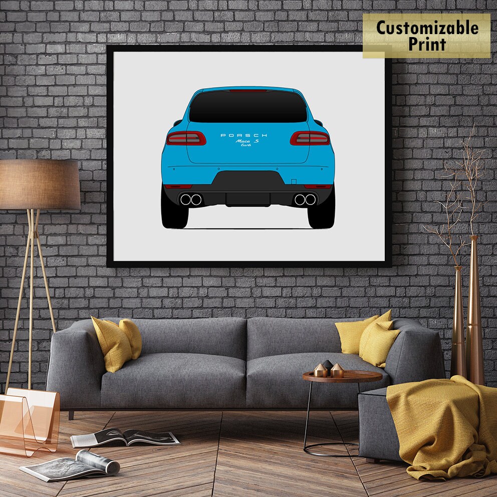 Porsche Macan Turbo S 2014-2018 rear Inspired Car Poster - Etsy