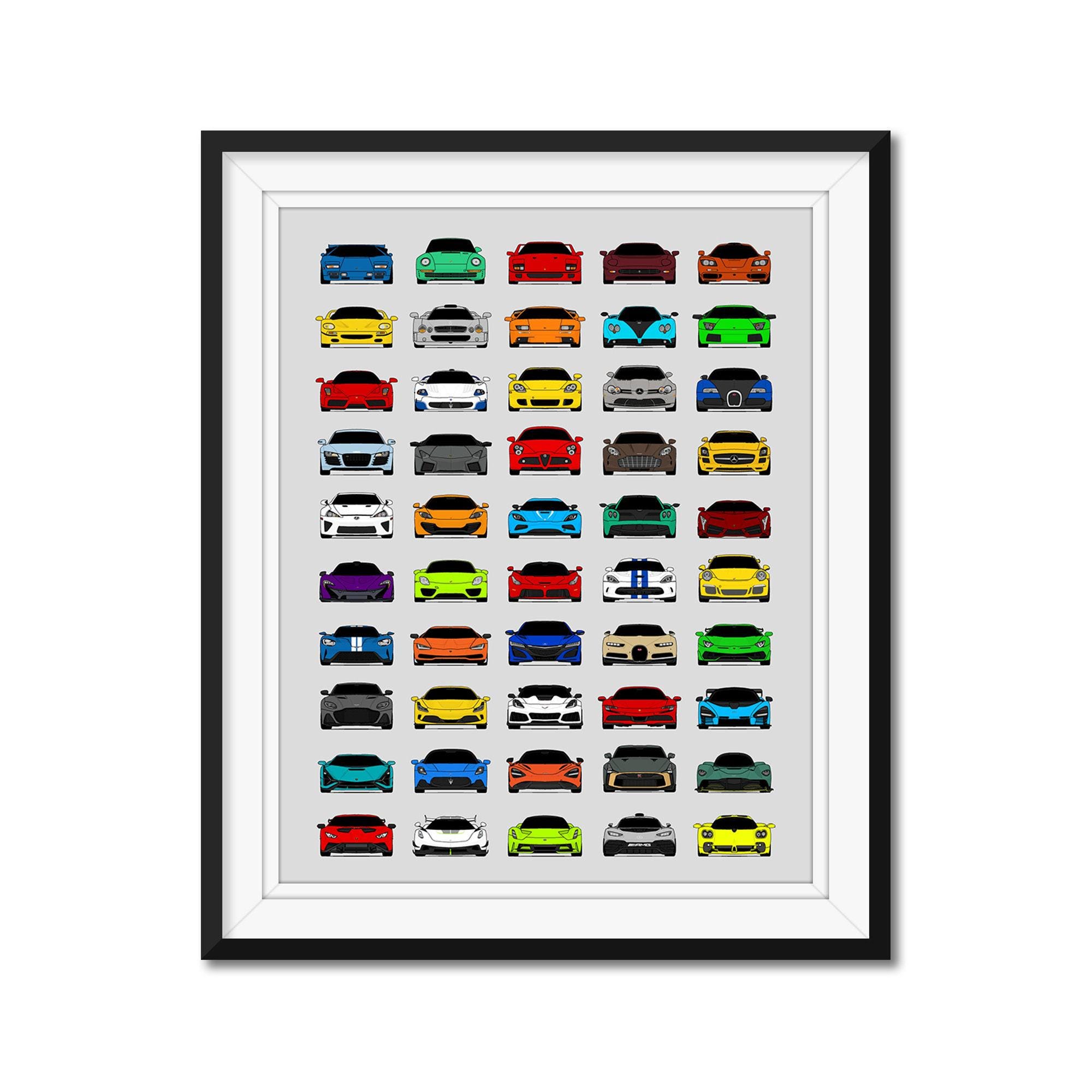 Supercar Poster - Print Features Best of Super Cars Supercars Hypercar ...