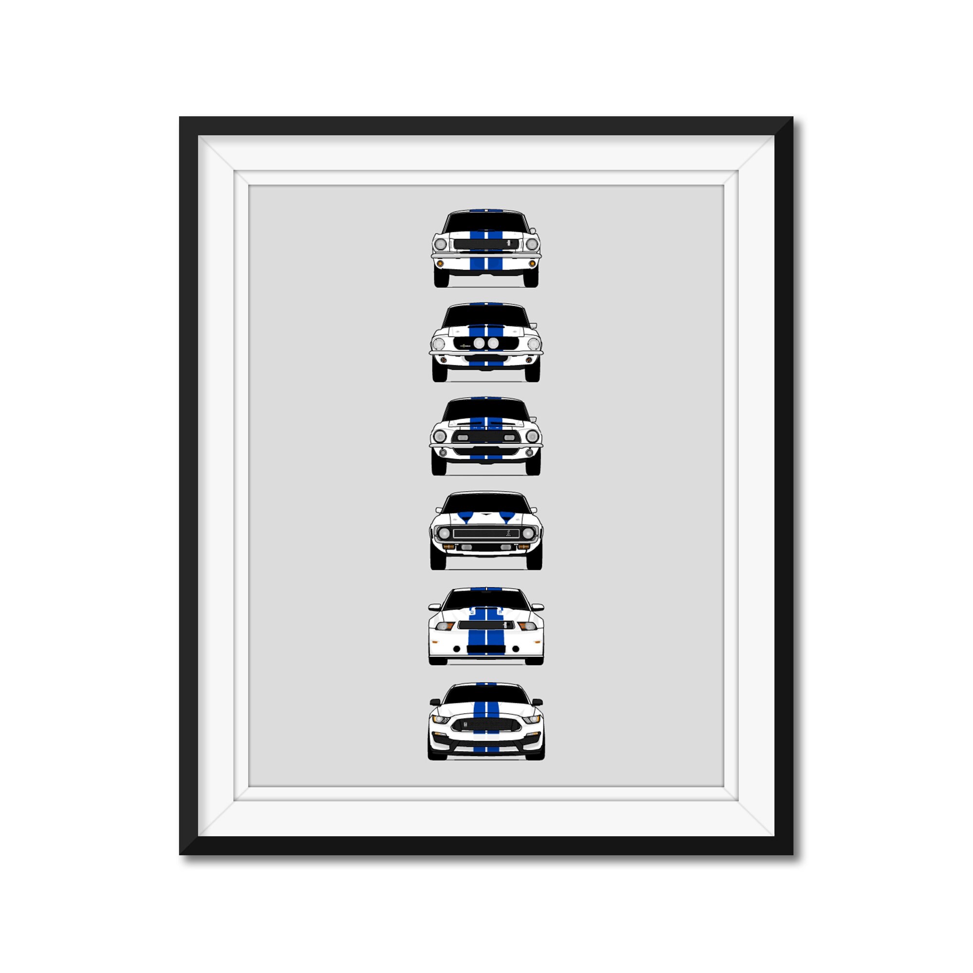 Shelby GT350 Generations Inspired Car Poster Print Wall Art - Etsy Canada