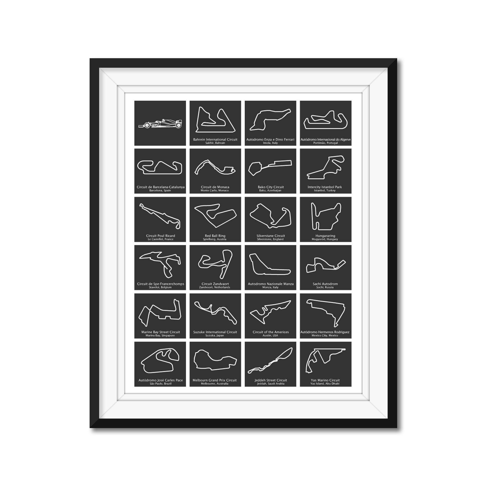 Formula 1 Inspired Race Track F1 Circuit 2021 Car Poster Print | Etsy ...
