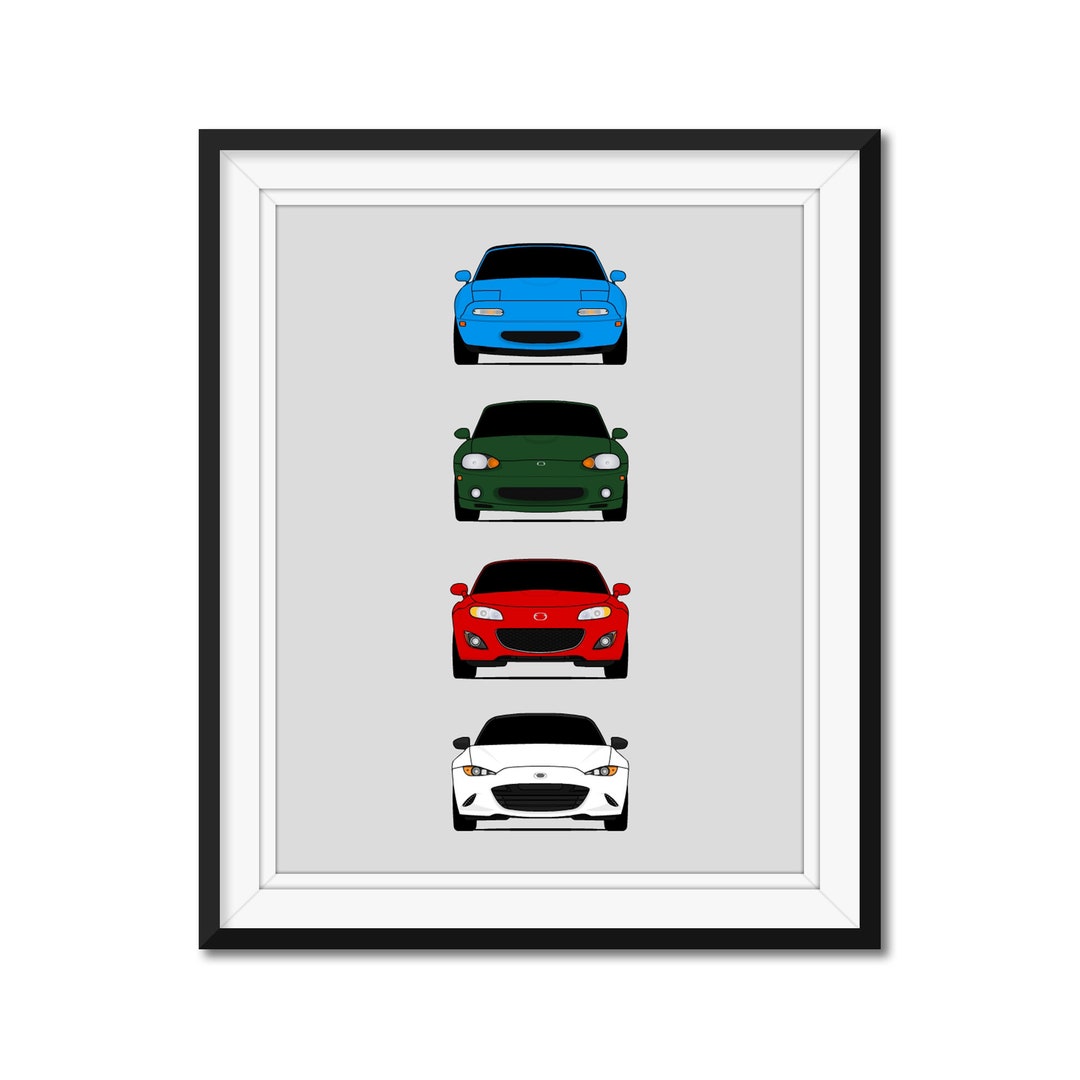 Mazda Miata MX-5 Inspired Car Poster Print Wall Art History and ...