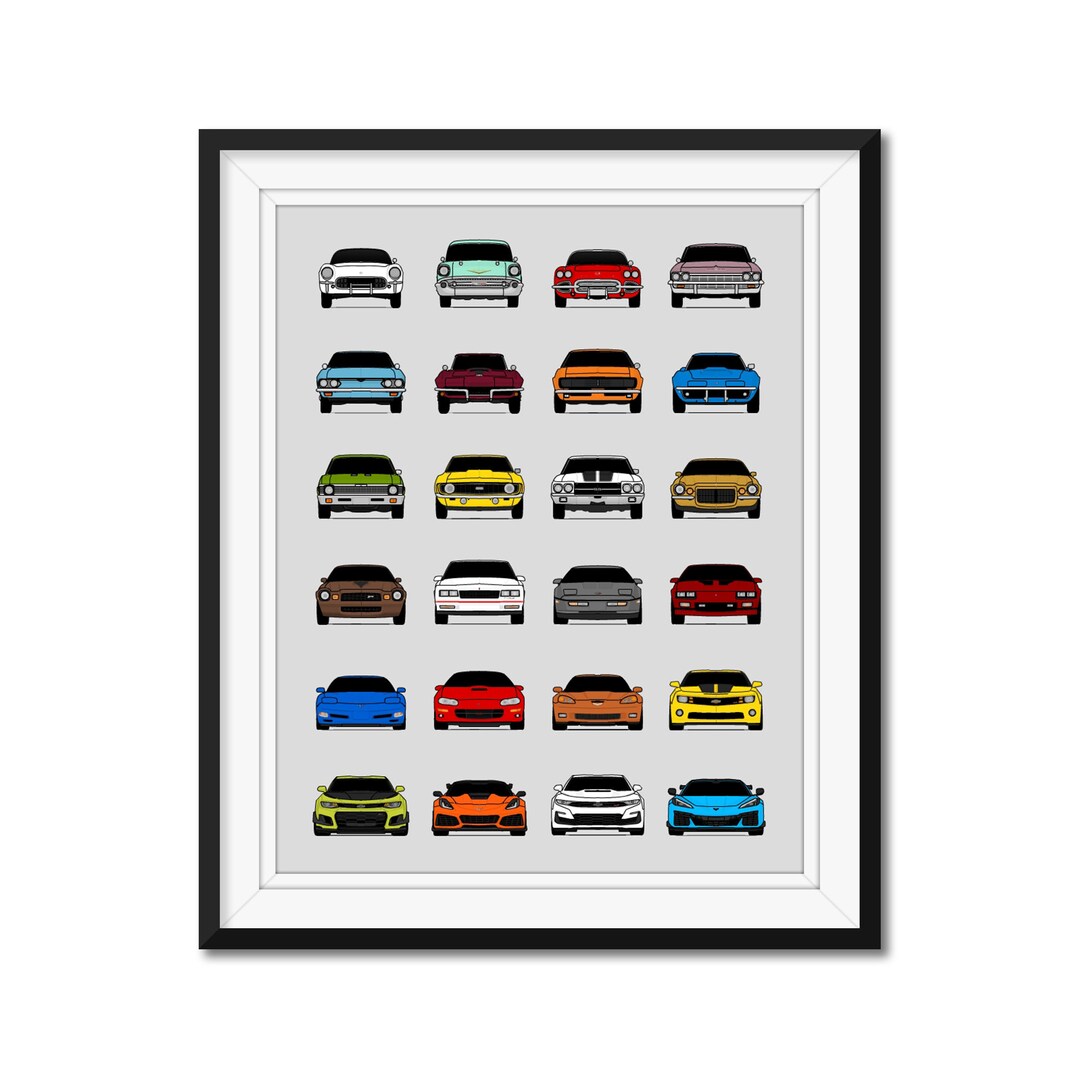 Chevy History and Evolution Inspired Car Poster Print Wall Art Best of ...