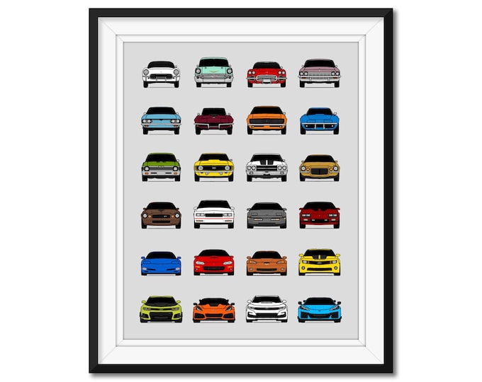 Chevy History and Evolution Inspired Car Poster Print Wall Art Best of ...