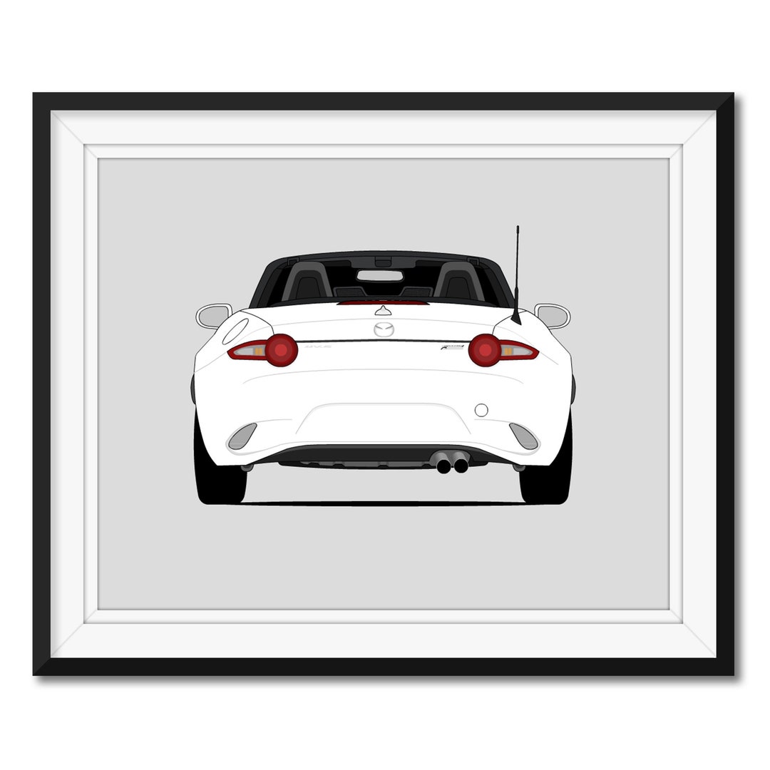 Mazda Miata MX-5 ND (2015-present) (rear) Inspired Car Poster Print ...