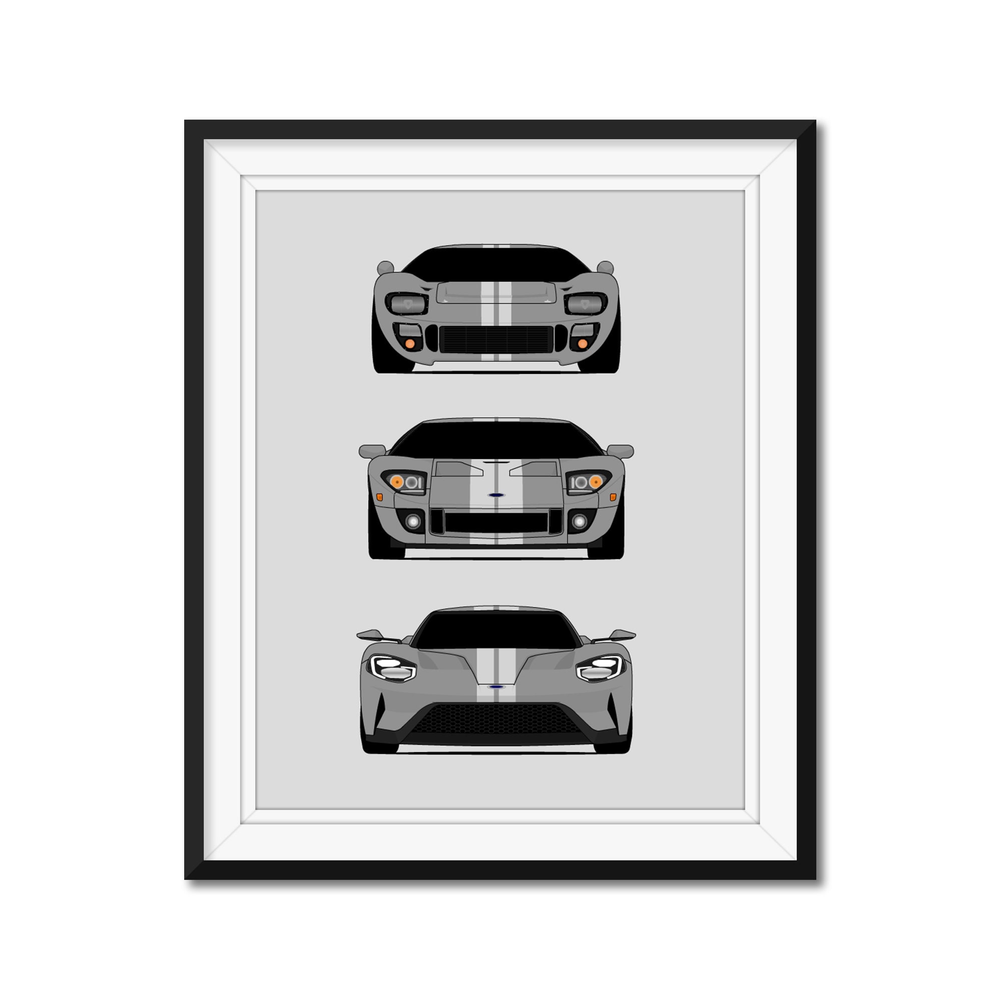 Ford GT Inspired Car Poster Print Wall Art of the History and - Etsy Canada