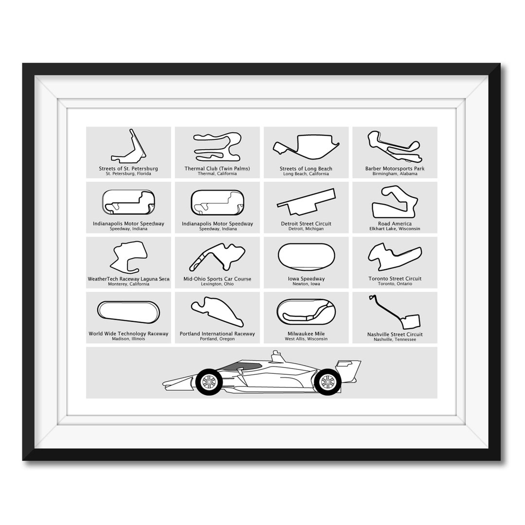 Indycar Series Race Track Circuit 2024 Poster Print Wall Art BX3 ...