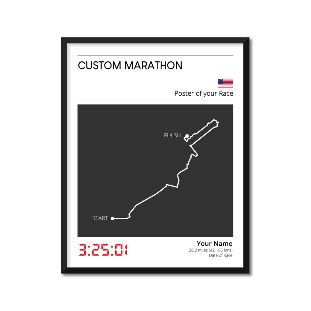 Personalizable Marathon Race Poster Perfect Gift for Marathon Runner ...