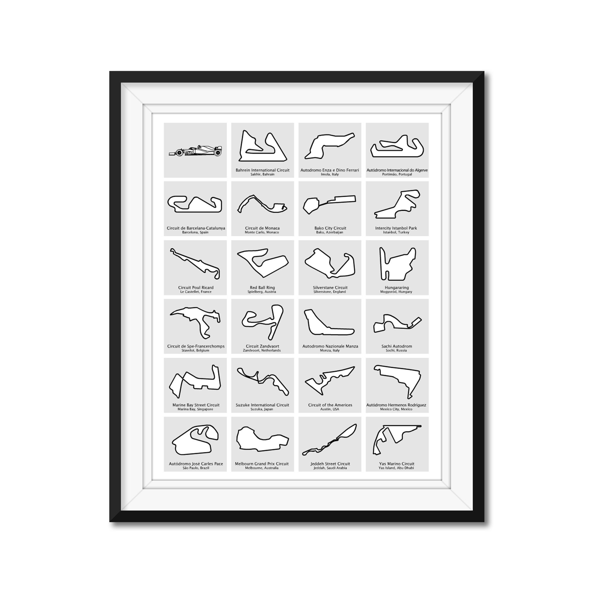 Formula 1 Inspired Race Track F1 Circuit 2021 Car Poster Print | Etsy ...