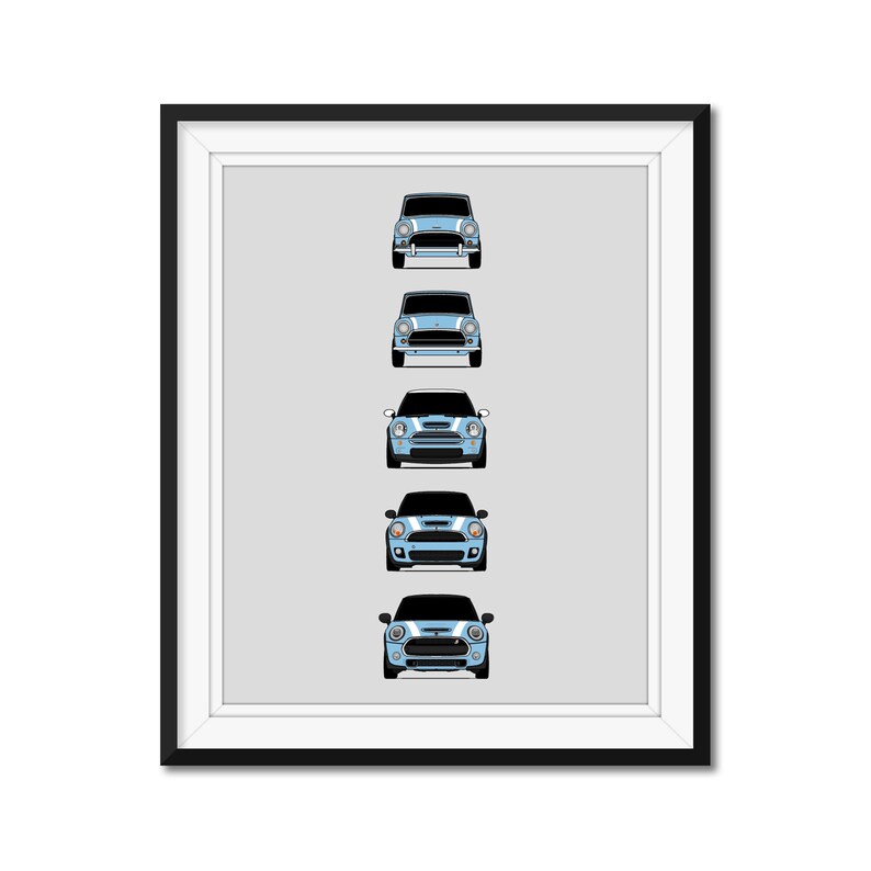 Mini Cooper Generations Inspired Car Poster Print Wall Art | Etsy