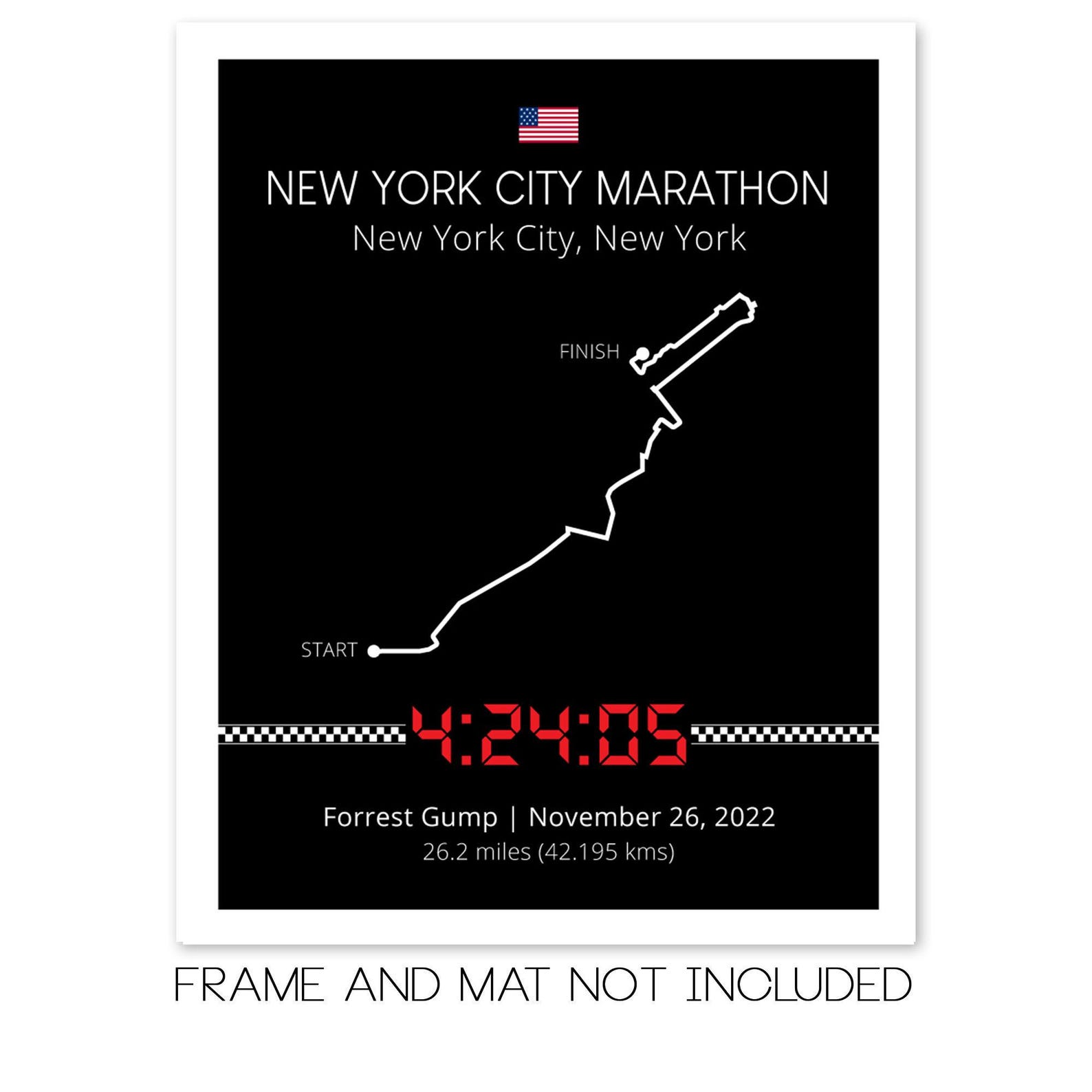 Personalisierbares Marathon-Race-Poster - Perfektes Geschenk für Läufer ...