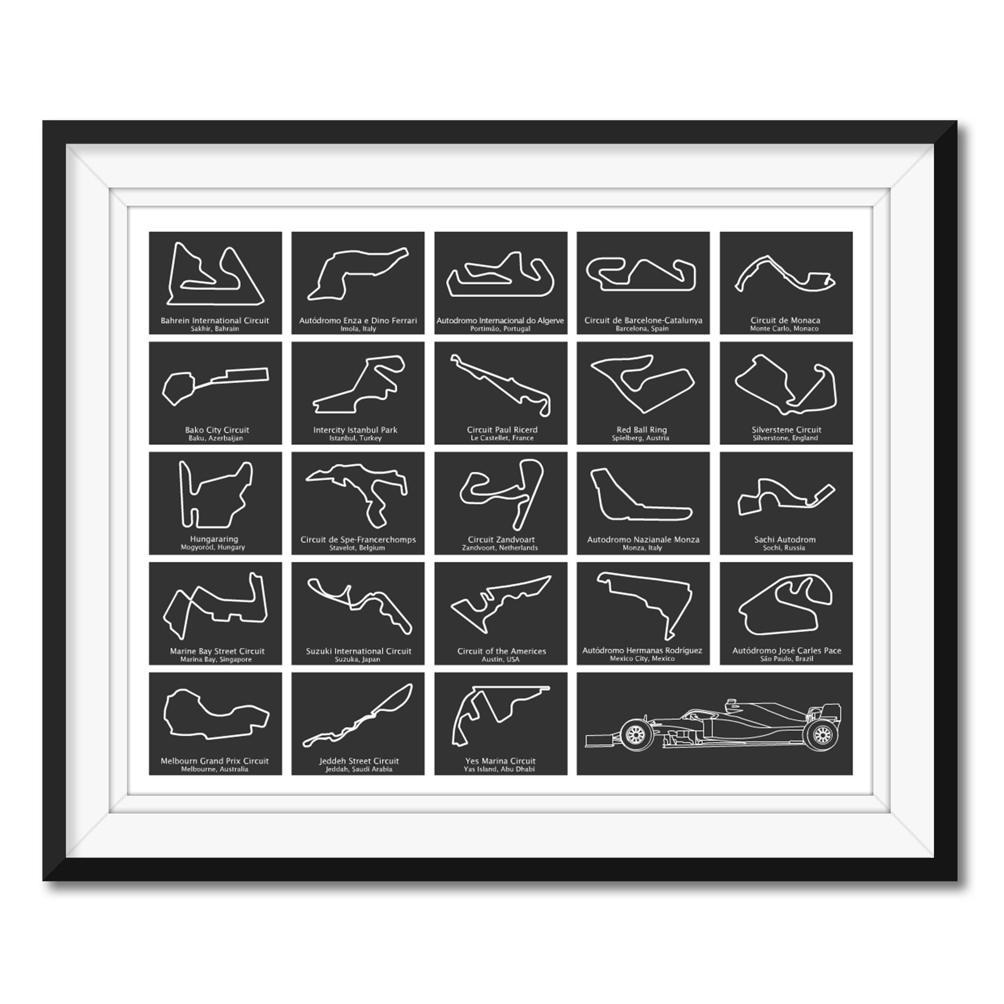 Formula 1 Inspired Race Track F1 Circuit 2021 Car Poster Print | Etsy ...