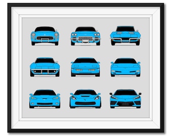 Corvette Poster Evolution - Etsy