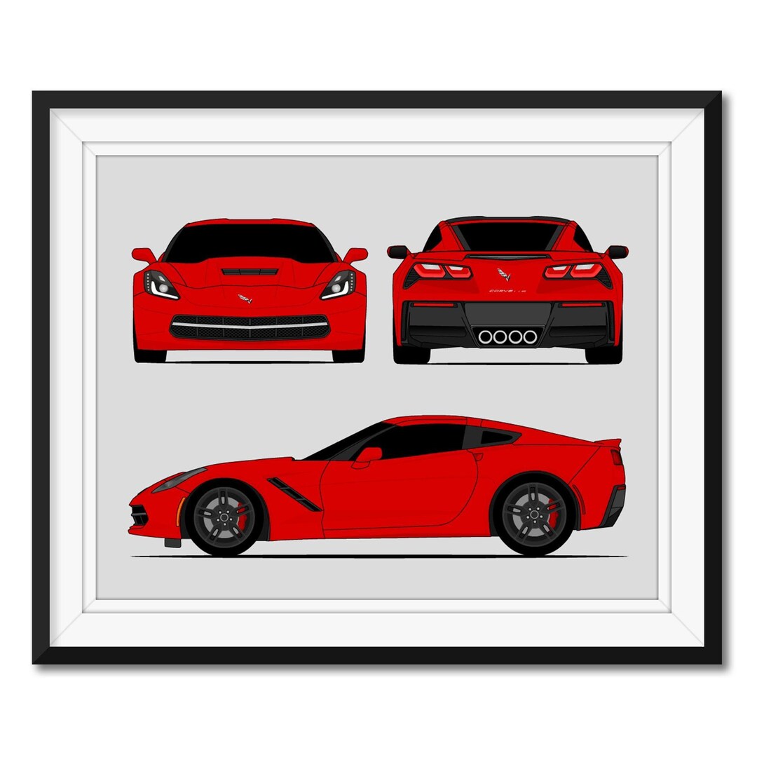Chevy Corvette Z51 Stingray (2014-2019) (front Rear Side) 7th ...