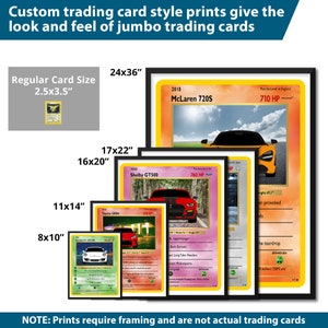 Custom Pokemon Inspired Jumbo Trading Card Poster of Your Car ...