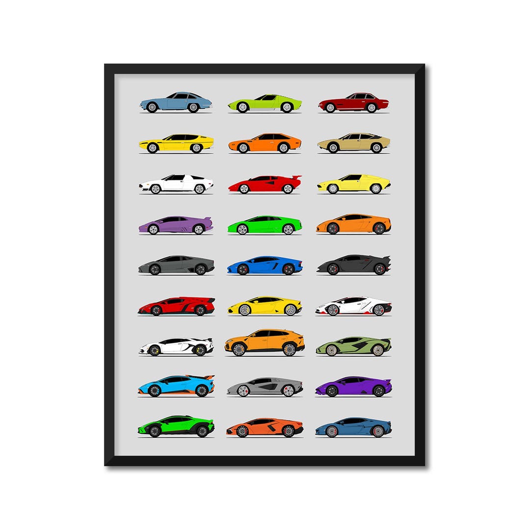 Lamborghini Generations Poster (side Profile) Print Art History ...