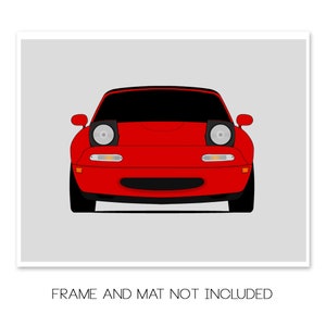 Mazda Miata MX-5 NA (1989-1997) Headlights up Inspired Car Poster Print ...