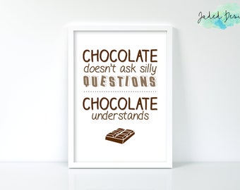 Chocolate quote | Etsy