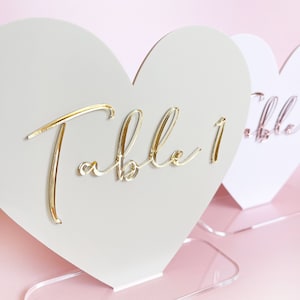 Acrylic Heart Table Numbers for Wedding Table Numbers Bridal Shower ...