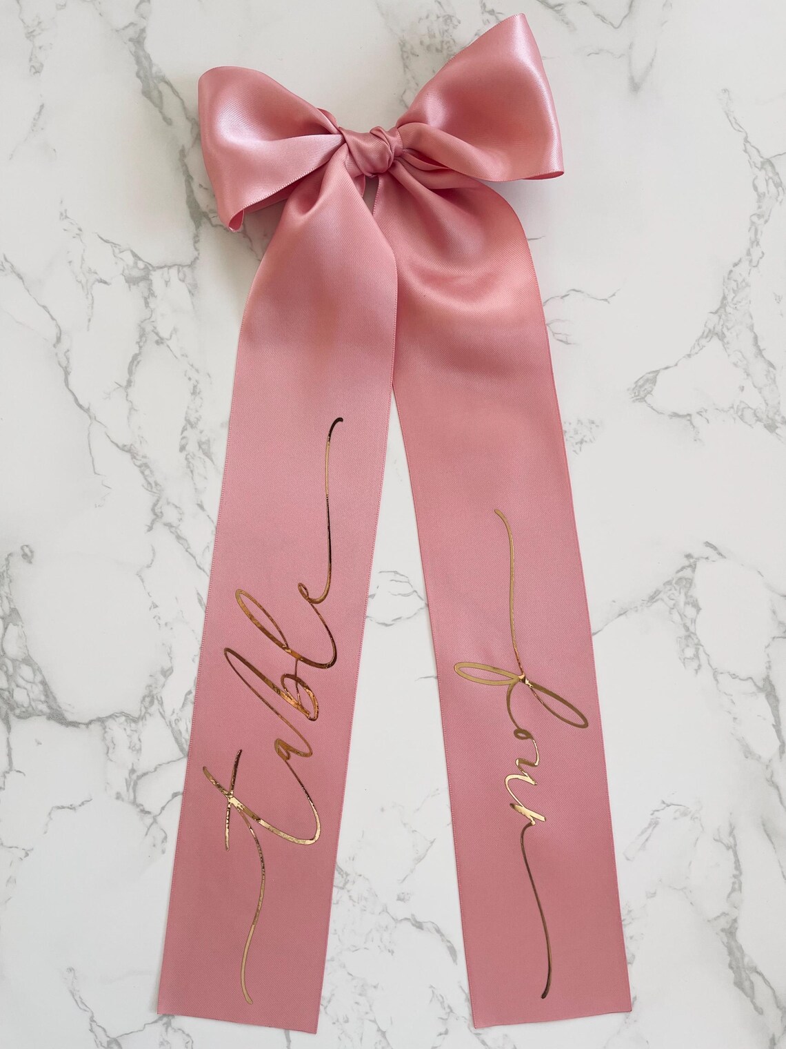 Luxe Satin Ribbon Bow Table Numbers - Italic Font Option - Etsy