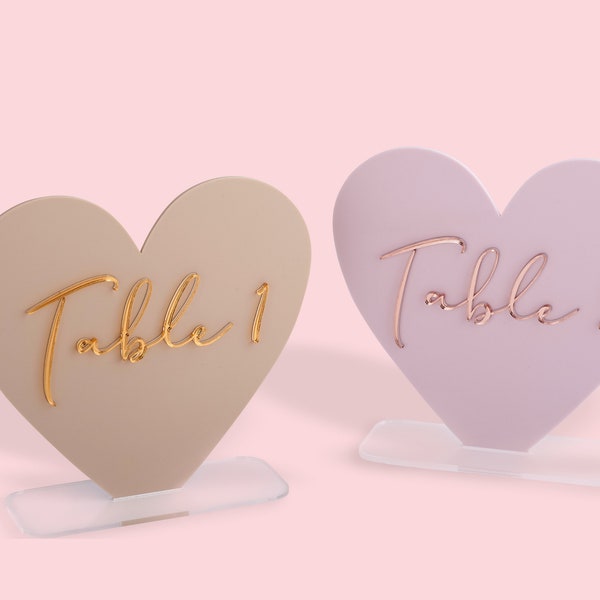 Heart Table Numbers - Etsy