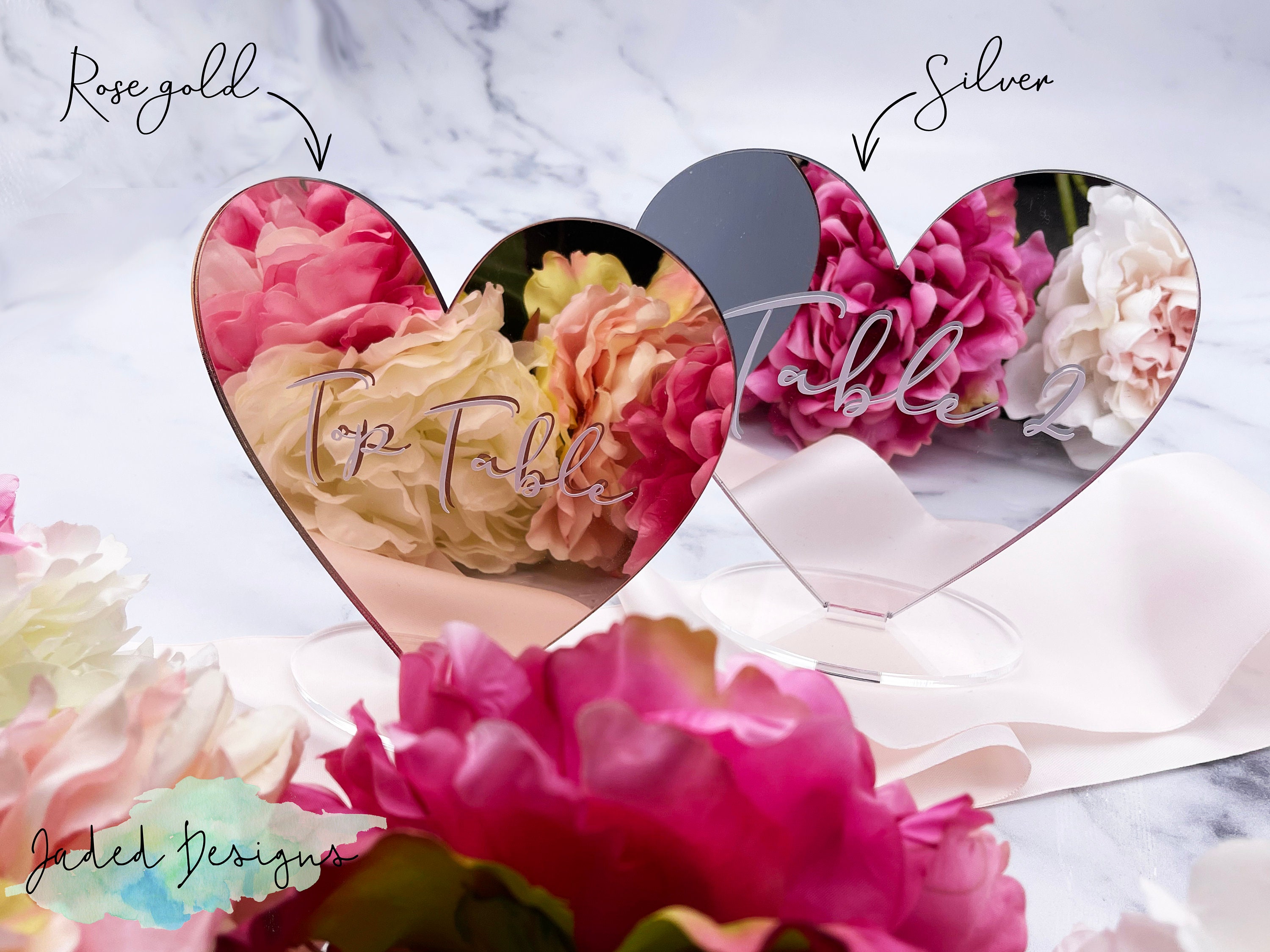 Acrylic Heart Table Numbers for Wedding Table Numbers Bridal | Etsy