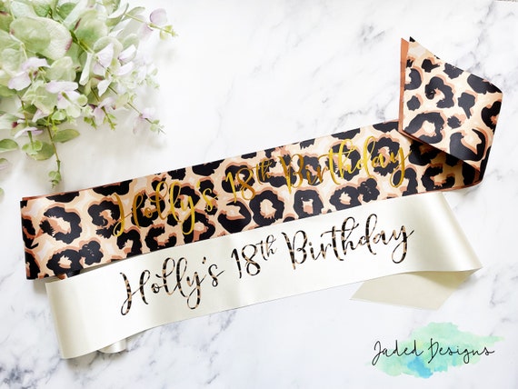Leopard Print Personalised Print Sash Neutral Baby Shower - Etsy