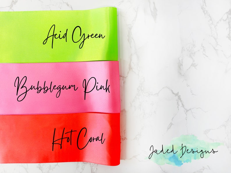 The Neon Bright Personalised Sash Collection - 80s Weekend Retro ...