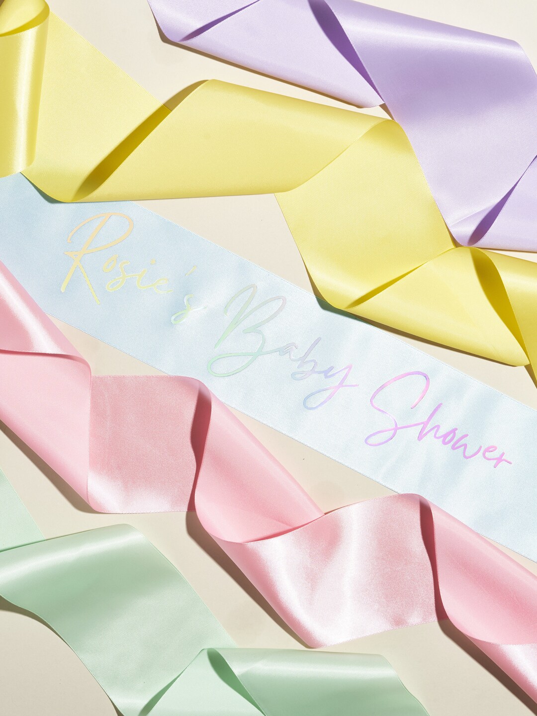 The Pastel Personalised Sash Collection - Yellow Blue Green Purple Pink ...