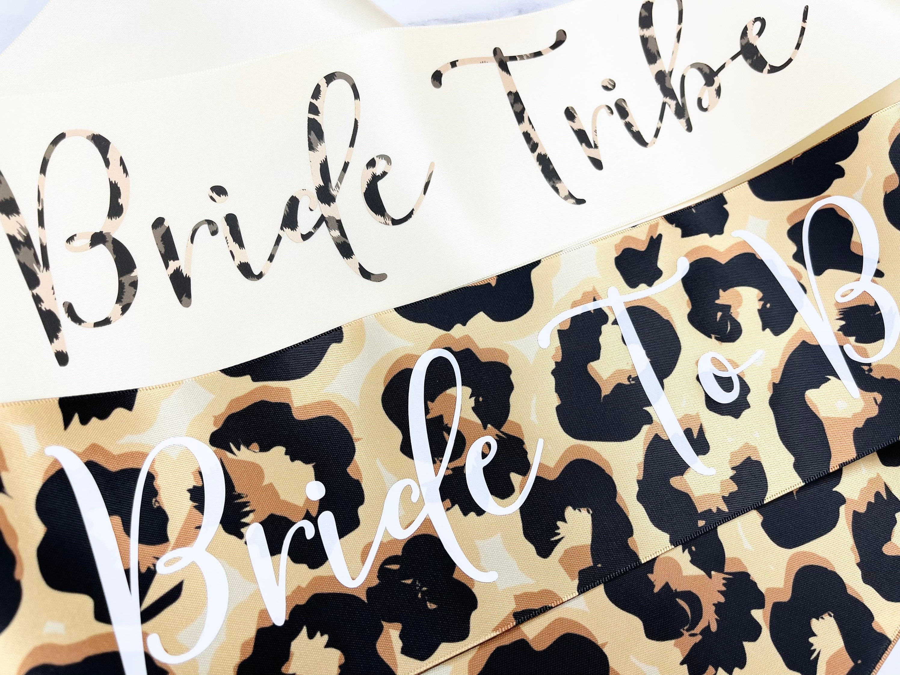 Leopard Print Personalised Print Sash - Neutral Baby Shower Bridal ...