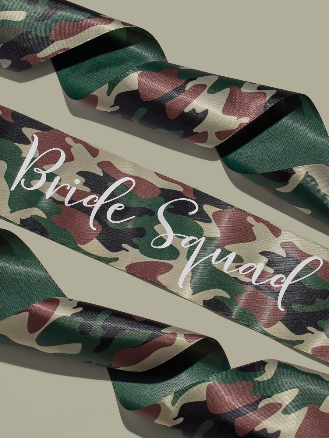 Camo Print Personalised Print Sash - Neutral Baby Shower Bridal Party ...