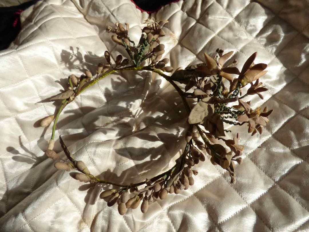 Antique Wax Tiara. Boho Crown. French, 1890s. Something Old. Ancienne ...