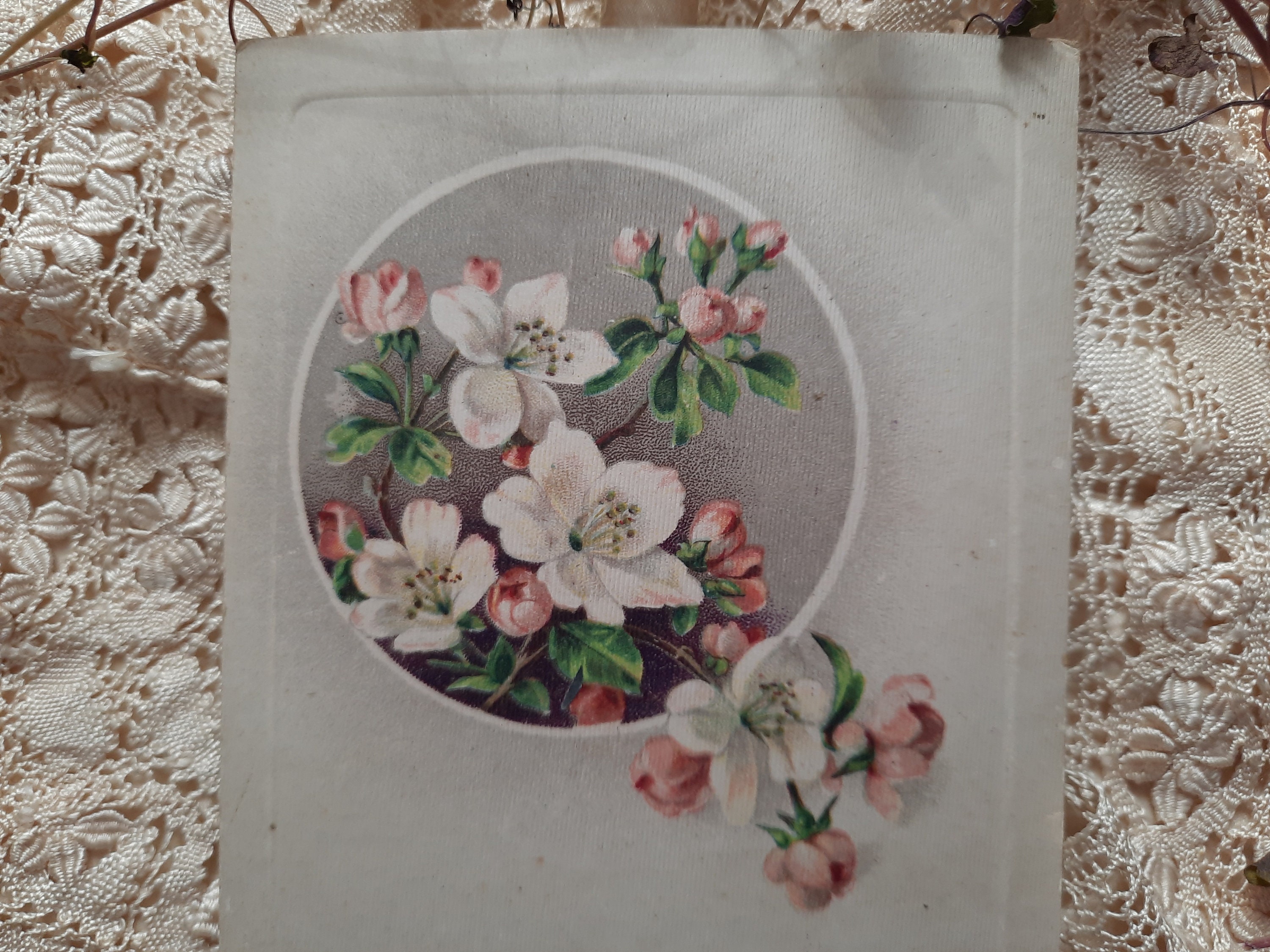 Antique French Card 1900s Art Nouveau - Flower Card - Scrap Booking ...