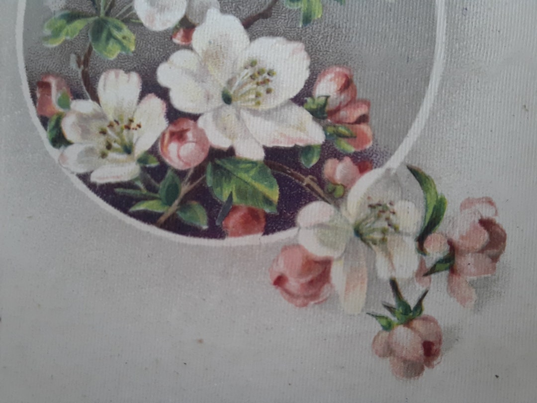 Antique French Card 1900s Art Nouveau - Flower Card - Scrap Booking ...