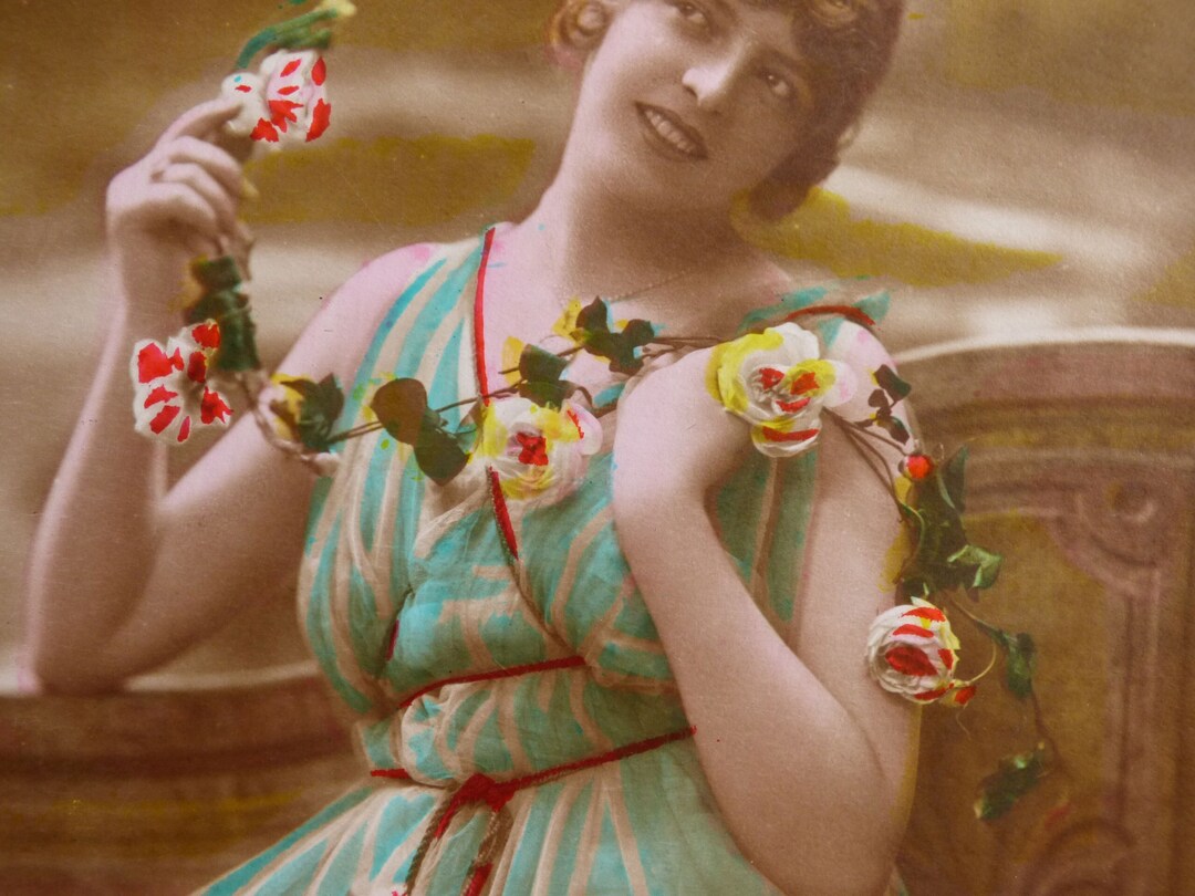 3 Antique Postcards 1910s - Hand Colored Photo- Scrapbooking - Ephemera ...