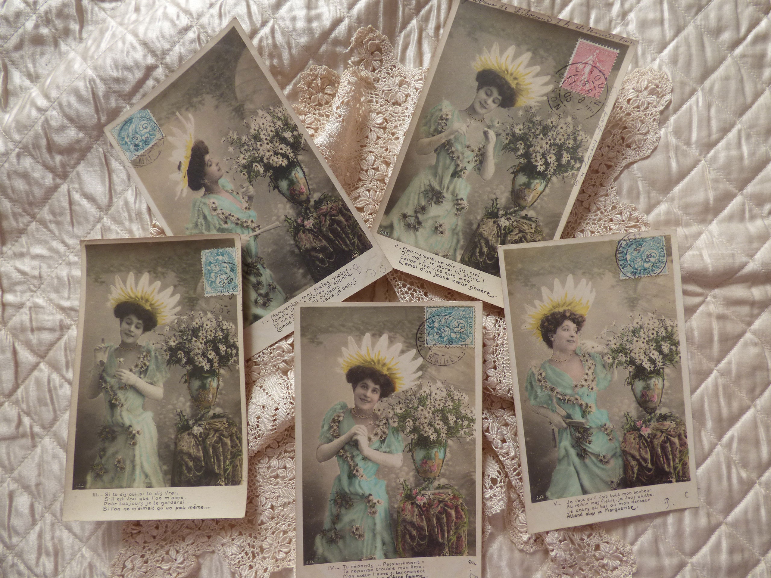 Vintage Postcards Collection 1900 marguerites - Etsy