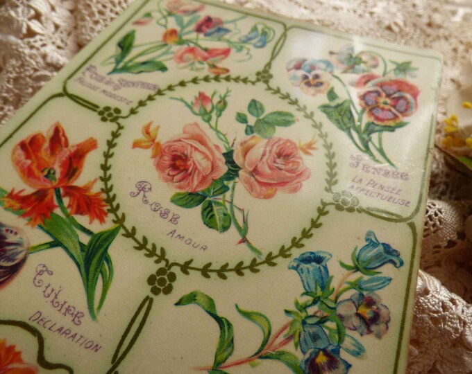 4 Antique French Cards 1910s Langage Des Fleurs - Scrapbooking ...