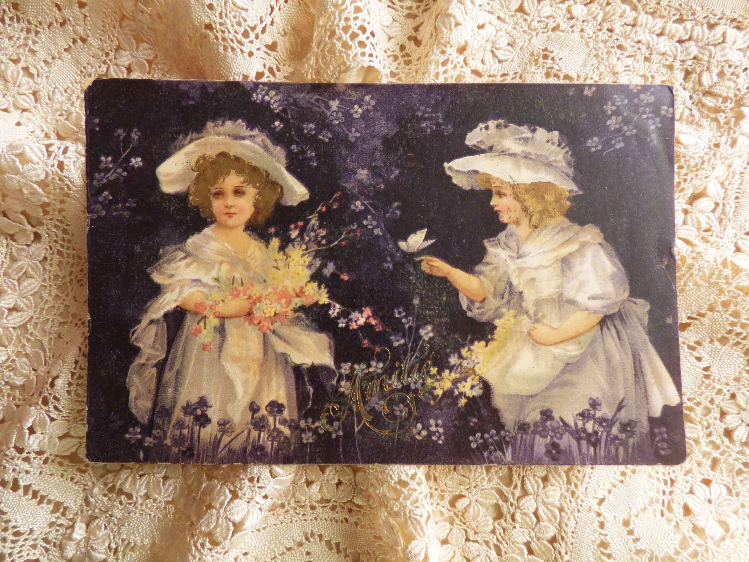 2 Victorian Language of Flowers Postcards 1900s - Vintage French Card ...
