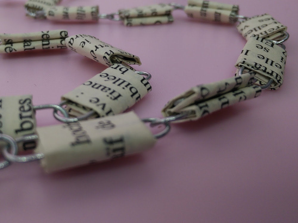 RECYCLED PAPER NECKLACE / Eco Friendly Folded Paper & Paperclip ...