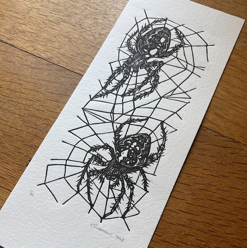 Spiders Original Lino Cut Print - Etsy